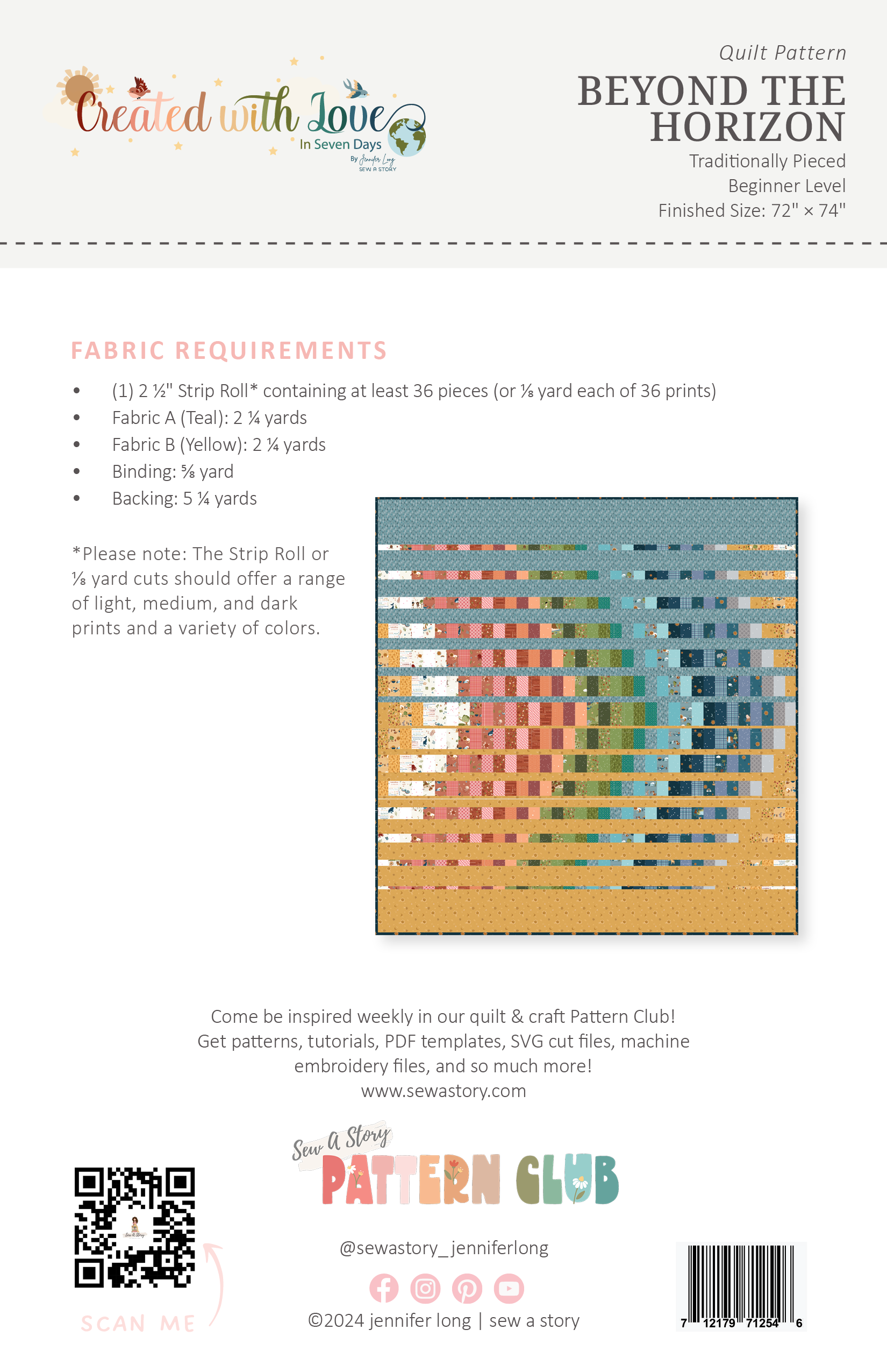 Beyond the Horizon Quilt Paper Pattern – Sew A Story