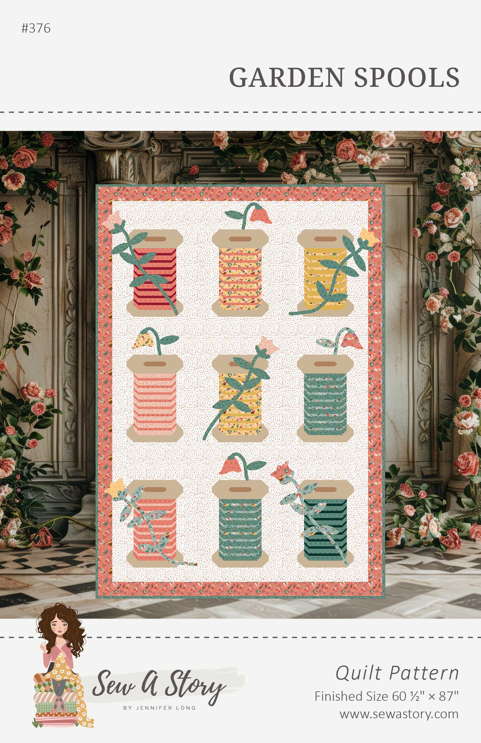 Garden Spools Quilt- Paper Pattern – Sew A Story