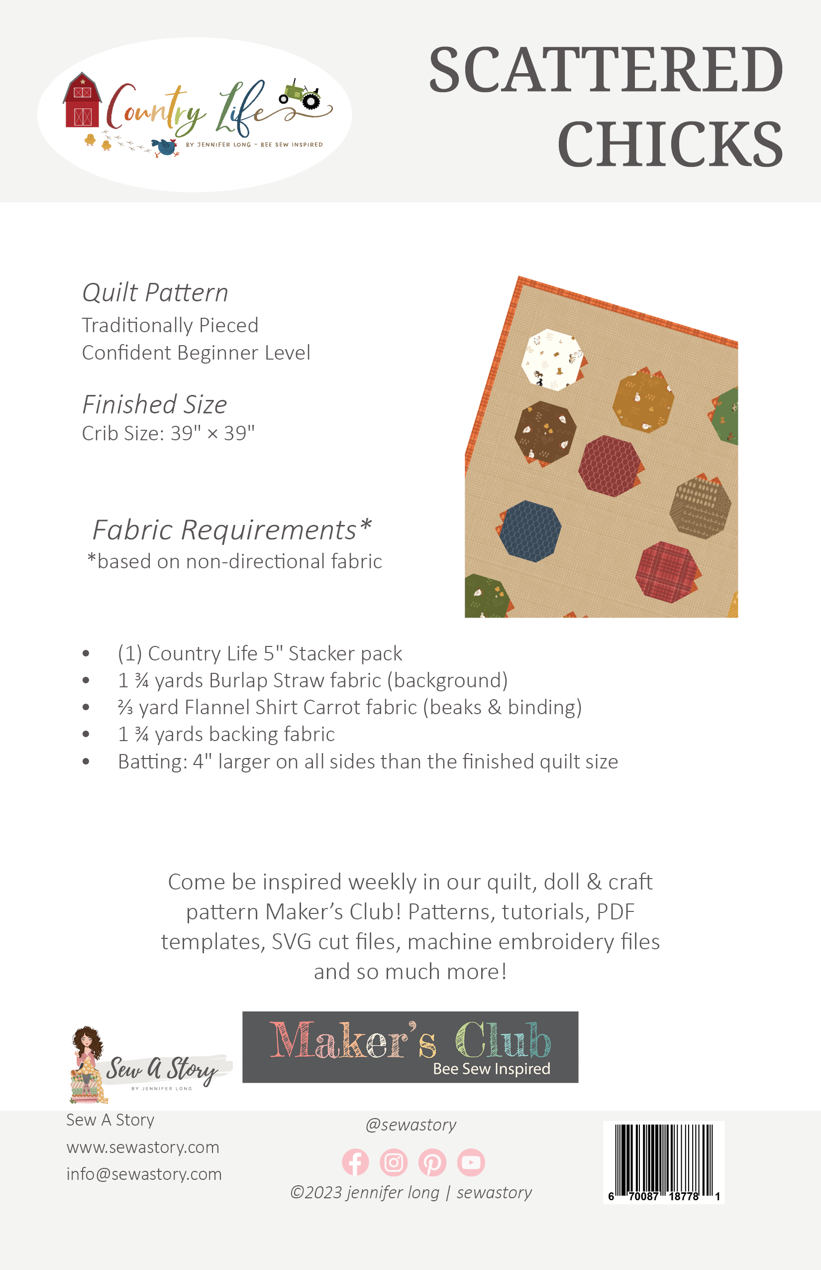Scattered Chicks Quilt Pattern – Sew A Story