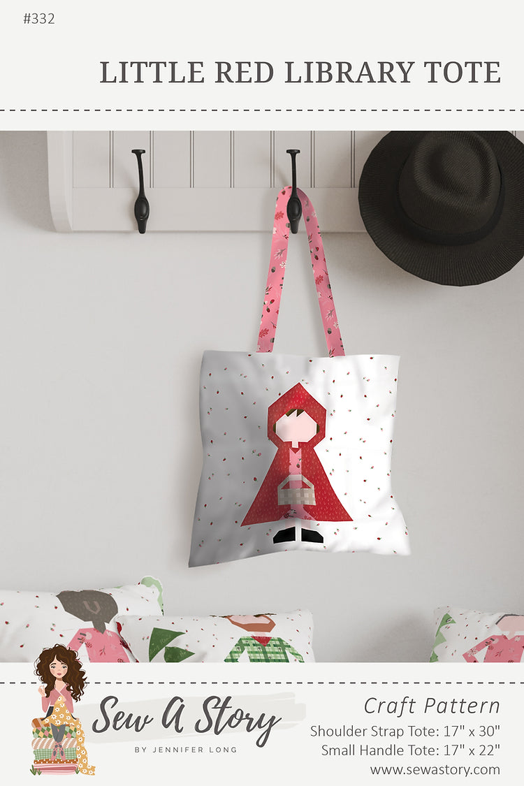 Little Red Library Tote Paper Pattern – Sew A Story